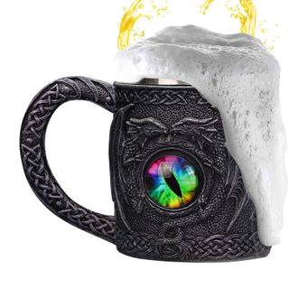 Generico Bierkrug - Tasse mit Drachenmotiv, 500 ml, nordisch, keltisch, mittelalterliches Fantasie-Design, Sammlergetr&auml;nk, detaillierte Illustrationen, Zubeh&ouml;r