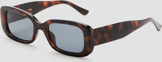 Mango Lunettes de soleil monture rectangulaire chocolat - Femme - Taille unique - MANGO