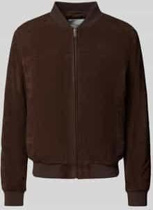 Profuomo Lederjacke mit Stehkragen und Rei&szlig;verschluss