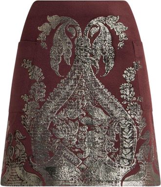 Etro Minirock mit Print im Metallic-Look - Rot