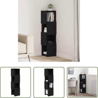 vidaXL vidaXL Eckregal - Eckschrank Schwarz Eichen-Optik 25,5x25x102cm Holzwerkstoff