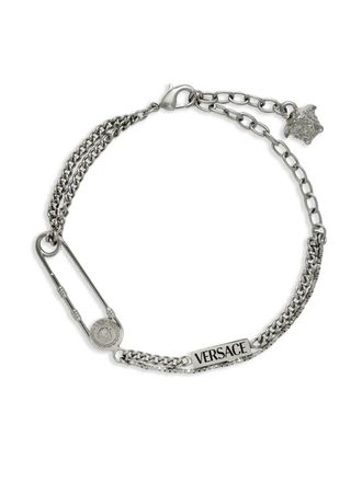 Versace bracelet à logo gravé - Argent