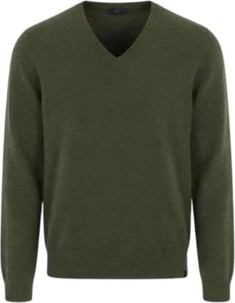 Fay V-Ausschnitt Strickware - - Knitwear - Herren - Gr&uuml;n - S