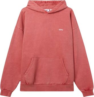 Obey Homme, Sweatshirts et sweats &agrave; capuche, Rose, Taille: S Lowercase Pigment Hood Fleece