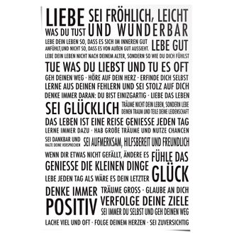 Reinders Poster, Positiv, Wohnzimmer, Poster, Wanddeko, Room Decor, 150 gr. gl&auml;nzend Bilderdruckpapier, Schwarz-Wei&szlig;, 91,5 x 61