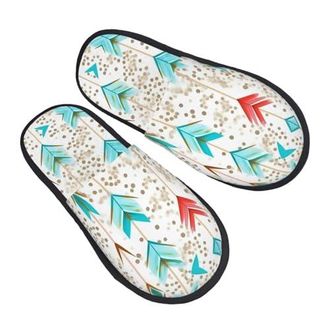 Generic Classiques Pantoufles Femmes Imprim&eacute; fl&egrave;ches corail et turquoise Maison Pantoufles &eacute;l&eacute;gant Chaussons dint&eacute;rieur pour Adulte Ext&eacute;rieur Hiver L
