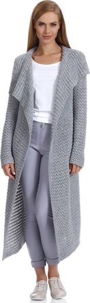 Merry Style Damen Strickjacke H4Z3L (Grau, S/M)