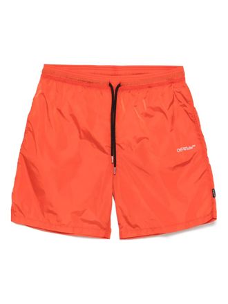 Off-white short de bain &agrave; motif Arrows - Orange