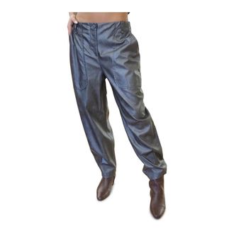 Alessia Santi High-Waist-Hose aus Kunstleder - - Trousers - Damen - Grau - M