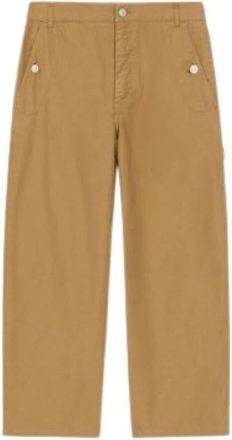 Kenzo Femme, Pantalons, Brun, Taille: 42 FR Pantalon Large Court