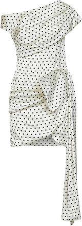Self Portrait Femme, Robes, Beige, Taille: 40 FR Mini-robe drap&eacute;e &agrave; pois