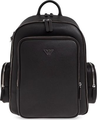 Emporio Armani Homme, Sacs, Brun, Taille: ONE Size ASV Regenerated Saffiano Backpack