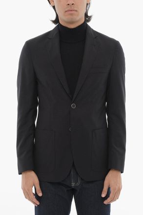Corneliani ID Blazer aus Stretchwolle mit aufgesetzten Taschen Corneliani