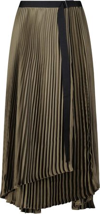 Lareida Midi-Plisseerock Lim mit Wickeloptik