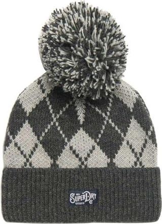 Superdry Motif Bonnet One Size, Gris Argyle
