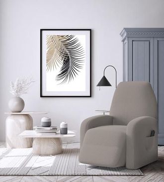 Italian Bed Linen Leslie Elastischer Sesselschoner für Liegestuhl, Taupe