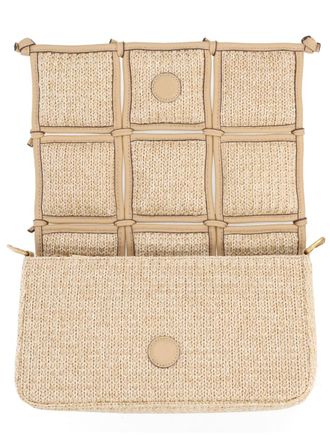 Cult Gaia Womens Shoulder Bag Gaia Puff Beige Cotton Canvas