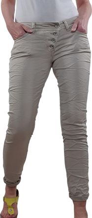 Buena Vista Malibu Damen Stretch Jeans| Denim Pants mit schr&auml;ger Knopfleiste (DE/NL/SE/PL, Alphanumerisch, XL, Regular, Regular, Sand)