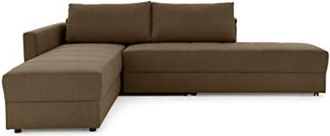 Looks by Wolfgang Joop LOOKS by Wolfgang Joop Looks III Designer Sofa mit Boxspringfederung, Ecksofa mit Bettfunktion, Dunkelbraun, 287x229x77 cm