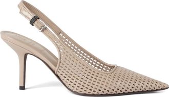 Brunello Cucinelli Femme, Chaussures, Beige, Taille: 37 EU Escarpins Slingback avec D&eacute;tails Monili