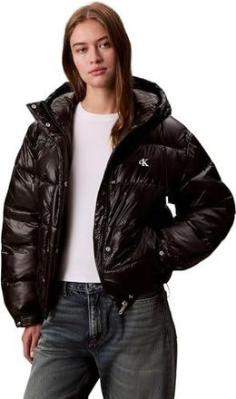 Calvin Klein Veste Matelassée Femme Shine avec Capuche, Noir (Black), L