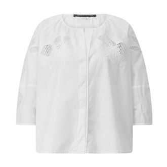 Luisa Cerano Florale Oversized Bluse - - Blouses & Shirts - Damen - Wei&szlig; - 2XL