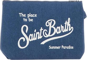 MC2 Saint Barth Femme, Sacs, Bleu, Taille: ONE Size Aline Denim Pouch
