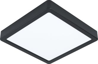 Eglo LED Deckenleuchte Fueva 5, L x B 21 cm, 1 flammige Aufbauleuchte aus Stahl und einer Kunststoff Leuchtfläche, Deckenlampe in Schwarz, Weiß, LED Aufbau