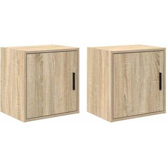 vidaXL Armoires murales de garage 2 pcs ch&ecirc;ne sonoma bois ding&eacute;nierie - Vidaxl