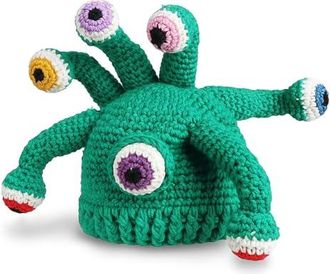 Coolchange Bonnet dhiver amusant pour adulte - Avec yeux tentacules - Turquoise, Turquoise., taille unique