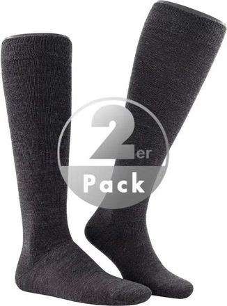 Hudson Herren Socken grau Schur-Wolle unifarben