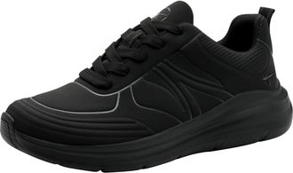 Tamaris Comfort Damen Sneaker flach mit Chunky-Sohle Vegan, Schwarz (Black), 39 EU