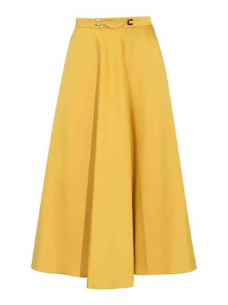 Elisabetta Franchi Jupe Midi - Jaune Clair