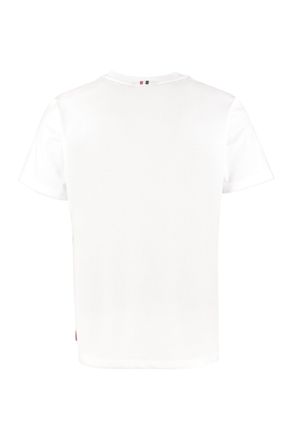 Thom Browne Mens T-Shirt Crew-Neck Cotton White T-Shirts And Polos