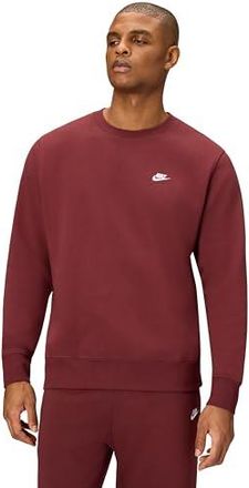 Nike Sweat-shirt pour homme Col rond Club Fleece Bordeaux, Bordeaux/Blanc, M