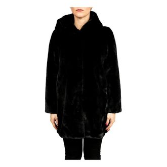 Censured Mantel mit Kunstfellkapuze - - Jackets - Damen - Schwarzk - XS