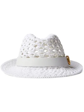 Valentino Garavani chapeau VLogo Signature en crochet - Blanc