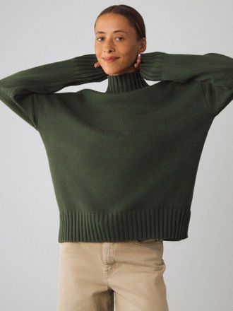 Honest Basics Strickpullover Mock-Pullover aus Bio-Baumwolle