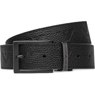 Emporio Armani Casual Schwarzer Lederg&uuml;rtel - - Accessories - Herren - Schwarzk - ONE SIZE