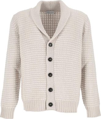 Settefili Cashmere Cardigan Schal Strickmuster tr-Knit - - Knitwear - Herren - Beige - M