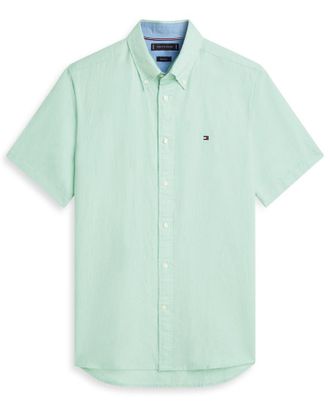 Tommy Hilfiger Kurzarmhemd aus Baumwolle und Leinen, Regular Fit in
