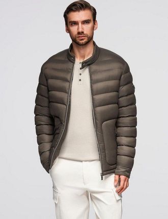 Ombre Winterjacke Klassische gesteppte Herrenjacke mit Stehkragen