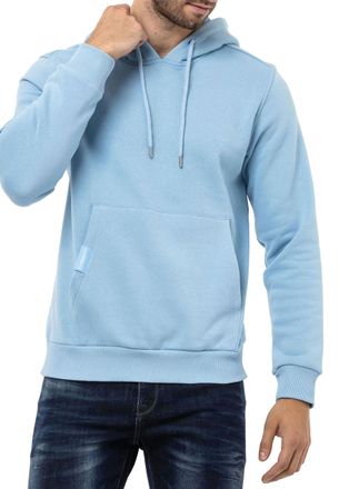 Cipo & Baxx Herren Hoodie Sweatshirt CL557 Blau - Stylischer Pullover im Casual Streetwear Look mit Kapuze & K&auml;ngurutasche - Bequemes Oberteil f&uuml;r Alltag & Freize