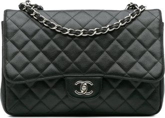 Chanel Hobo Bags - Jumbo Classic Caviar Single Flap - Gr. unisize - in Schwarz - f&uuml;r Damen