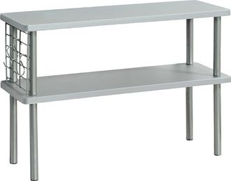KESPER | K&uuml;chen-Regal grau, Material: FSC-Zertifiziert - MDF & Metall, Ma&szlig;e: 55x20x38 cm, mit Gitter & 3 Haken, Zusatz-Ablage f&uuml;r K&uuml;che & Gew&uuml;rze, Farbe: Gra