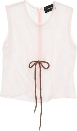 Simone Rocha sheer frayed contour top - Nude
