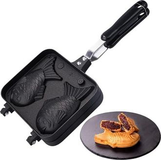 Generic Taiyaki Machine &agrave; gaufres japonaises en forme de poisson - Machine japonaise en forme de poisson pour chocolat, beurre, cr&egrave;me p&acirc;tissi&egrave;re, p&acirc;te de hari