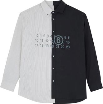 Maison Margiela Homme, Chemises, Multicolore, Taille: S Chemise Bicolore en Popeline de Coton
