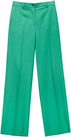 Paul Smith Femme, Pantalons, Vert, Taille: 38 FR Pantaloni Gamba Larga Lana Stretch