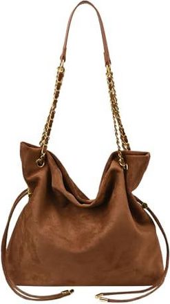 Generic Sac &agrave; bandouli&egrave;re en polyur&eacute;thane givr&eacute; avec cordon de serrage pour femme - Grande capacit&eacute; - Pour voyage, shopping, usage quotidien, marron, 15.35x11